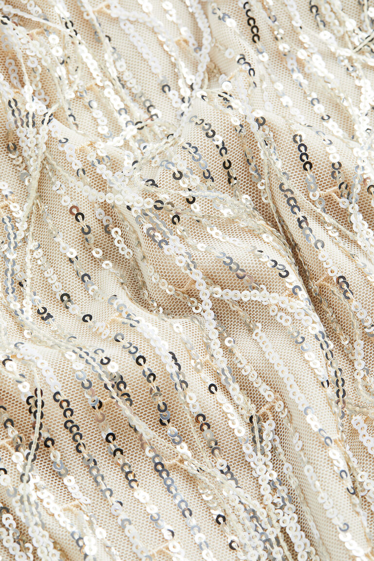 Fringe-hem sequined dress