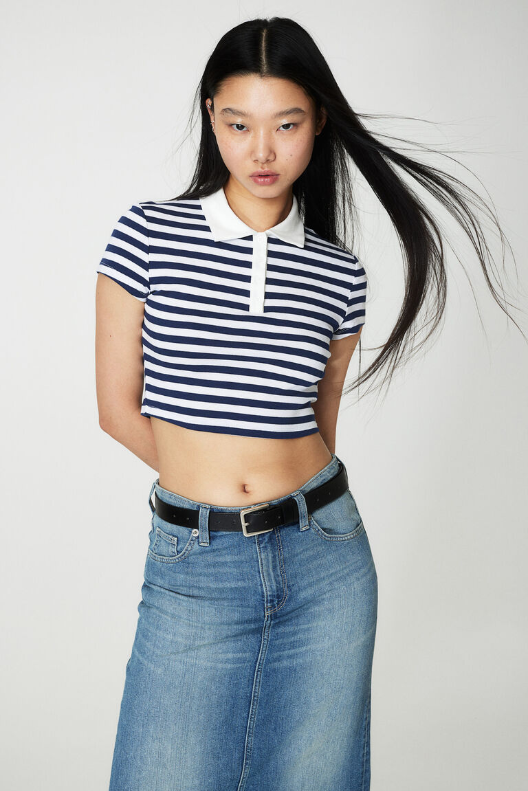 Cropped polo shirt