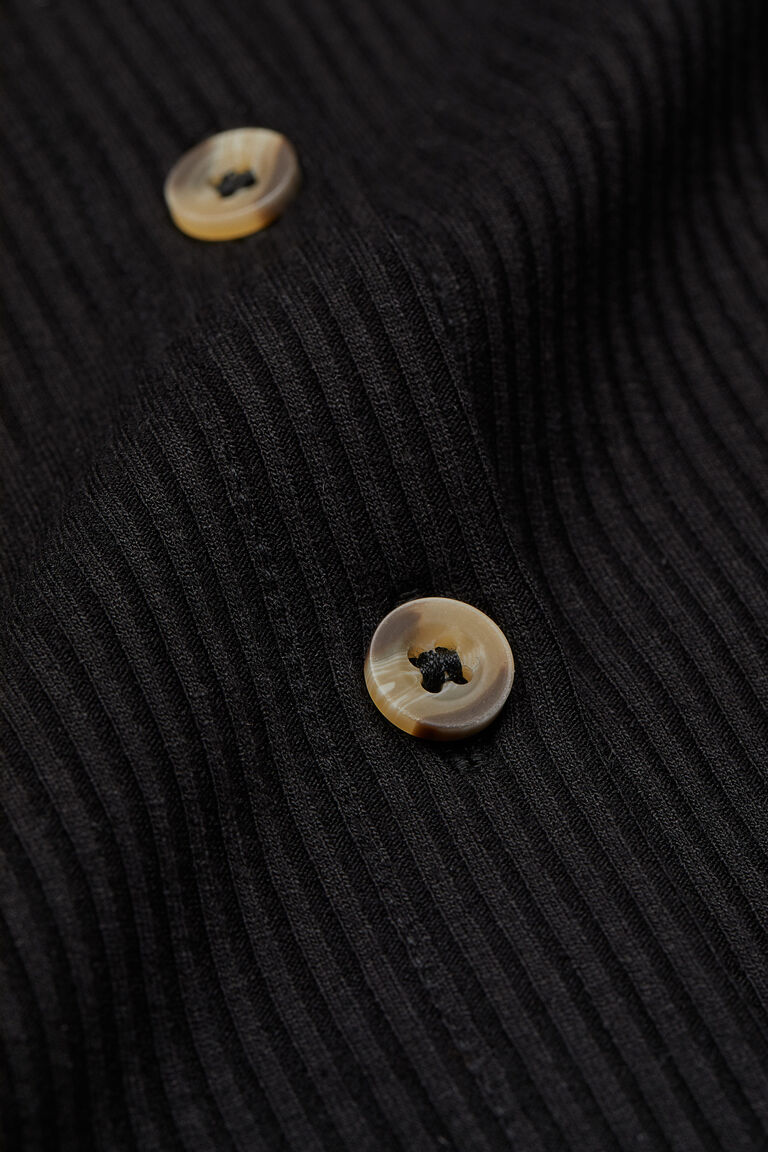 Button-front ribbed dress