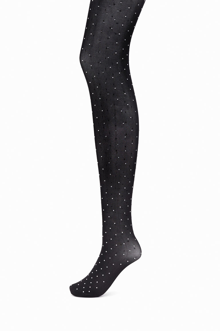 Rhinestone-embellished tights