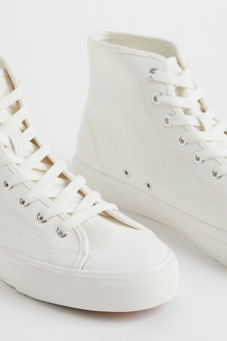 Canvas hi-top trainers