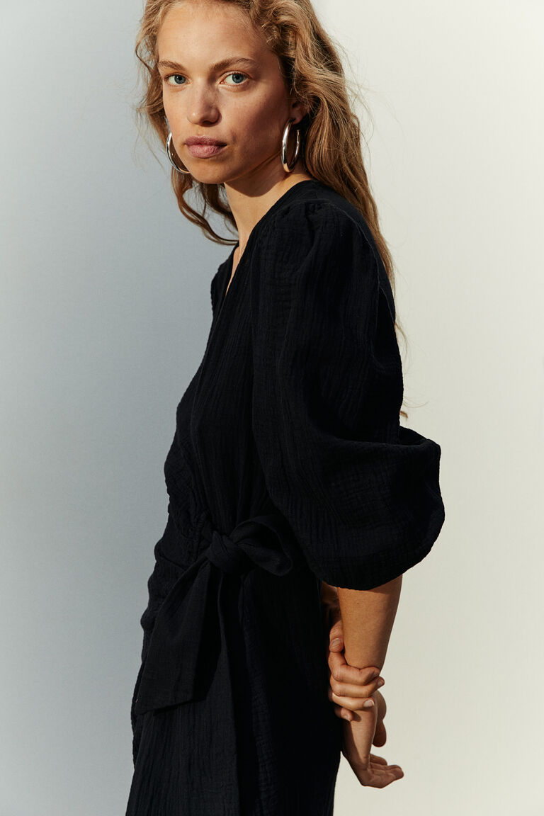 Muslin wrap dress