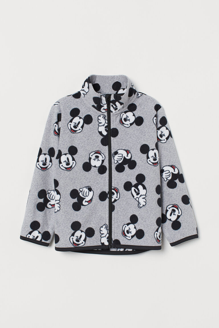 Printed fleece jacket
