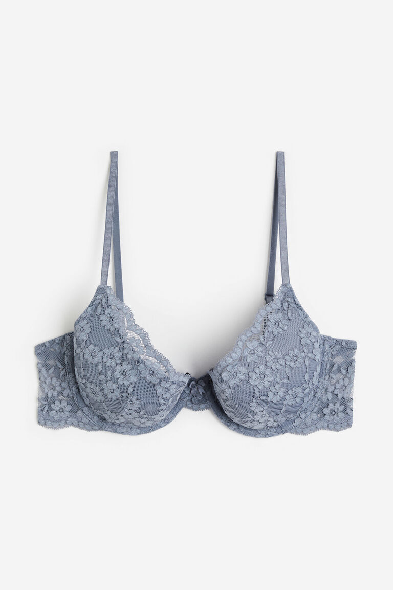 Padded underwired lace bra