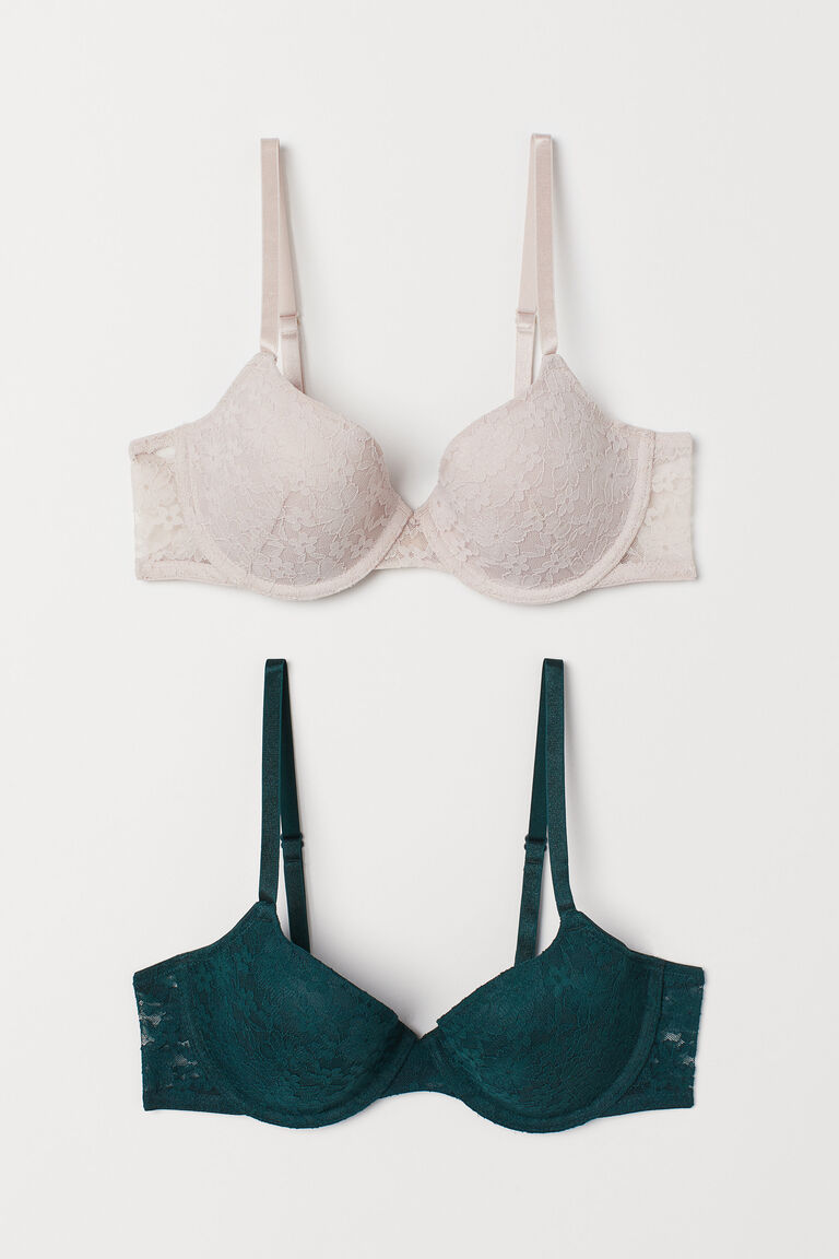 2-pack padded lace bras