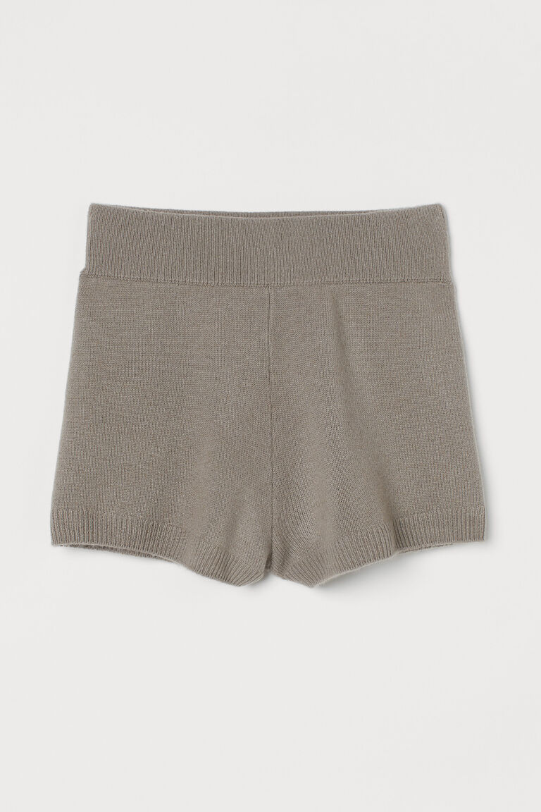 Fine-knit cashmere shorts