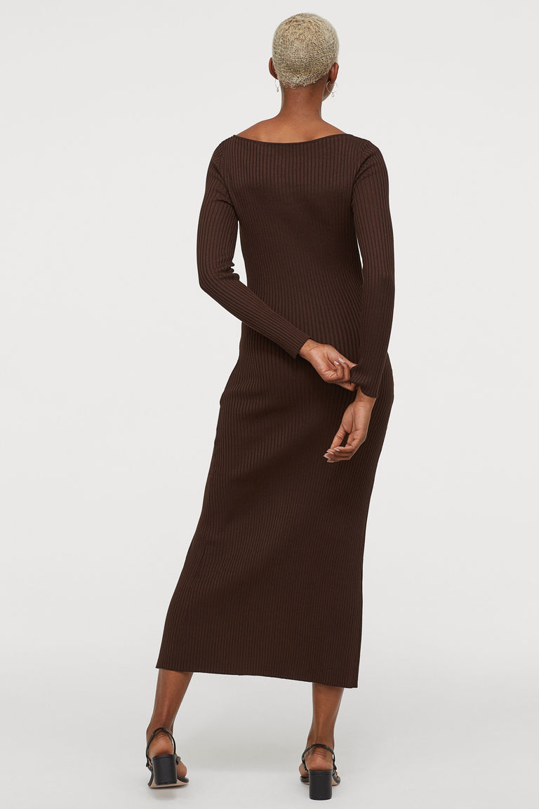 Long rib-knit dress