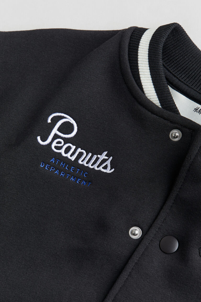 Oversized printed baseball jacket