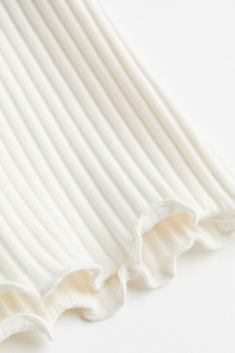 Ribbed button-front top