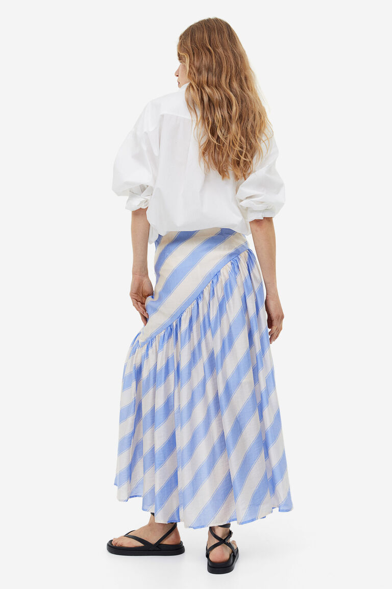 Draped lyocell-blend skirt