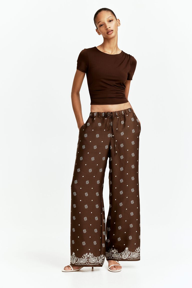 Wide drawstring trousers