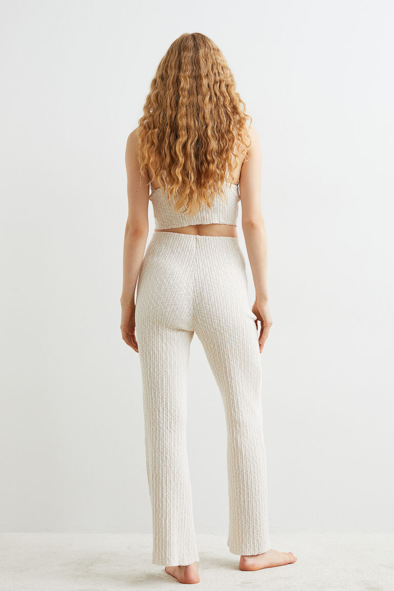 Rib-knit trousers