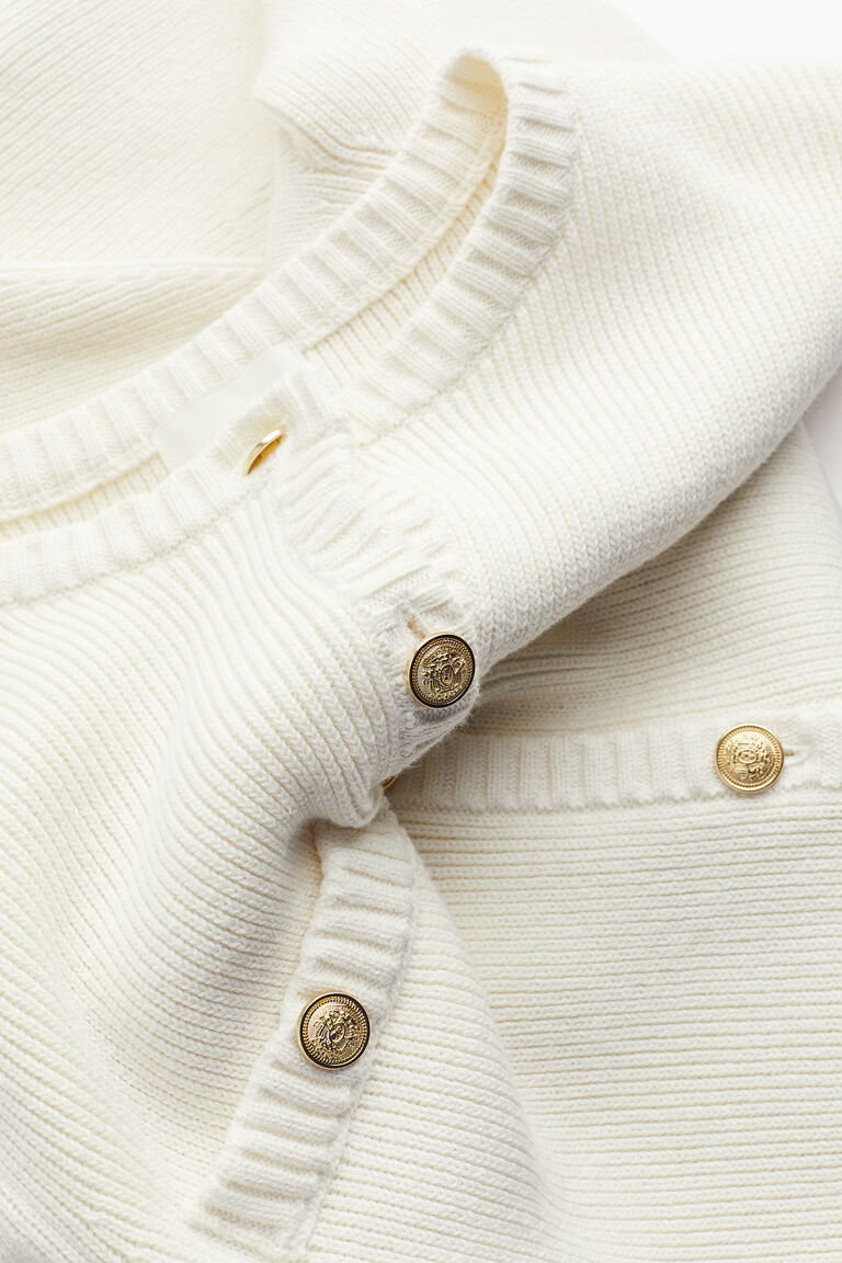Rib-knit button-front dress