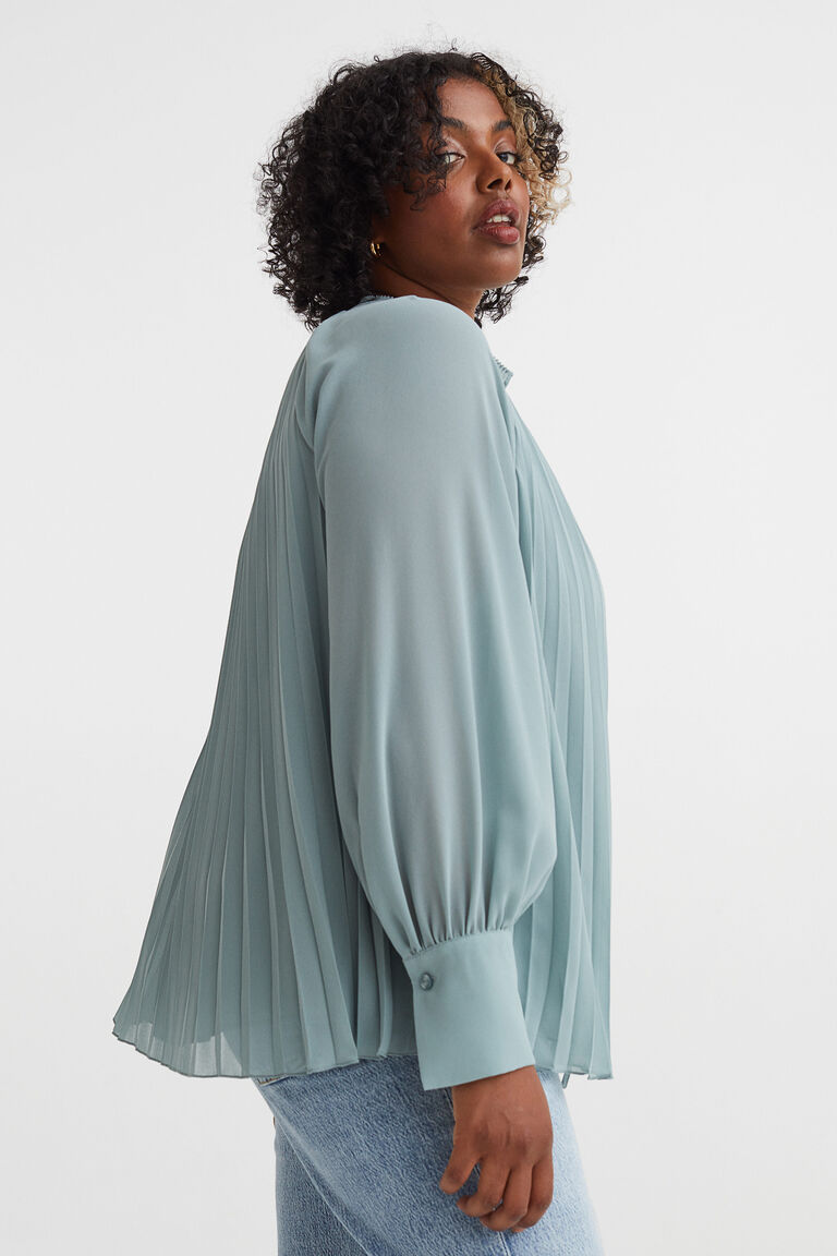 Pleated chiffon blouse