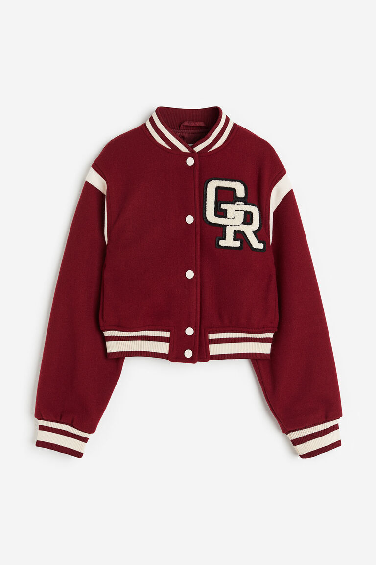 Appliquéd baseball jacket