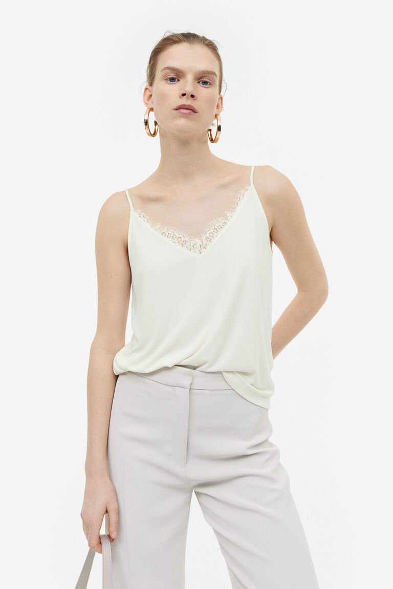 Lace Trimmed Cami Top