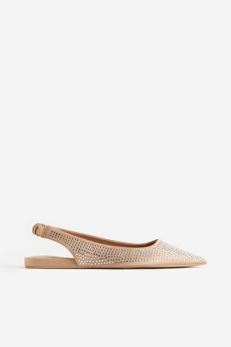 Rhinestone-embellished slingbacks