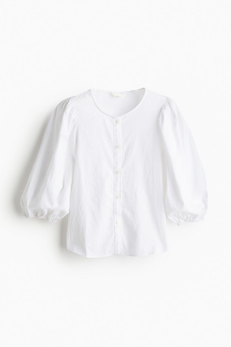 ซื้อ เสื้อเบลาส์ลินินผสม สี ออนไลน์ สำหรับผู้หญิง | H&M Thailand