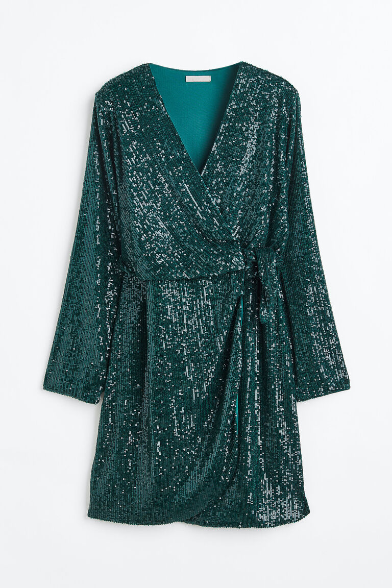 Sequined wrap dress