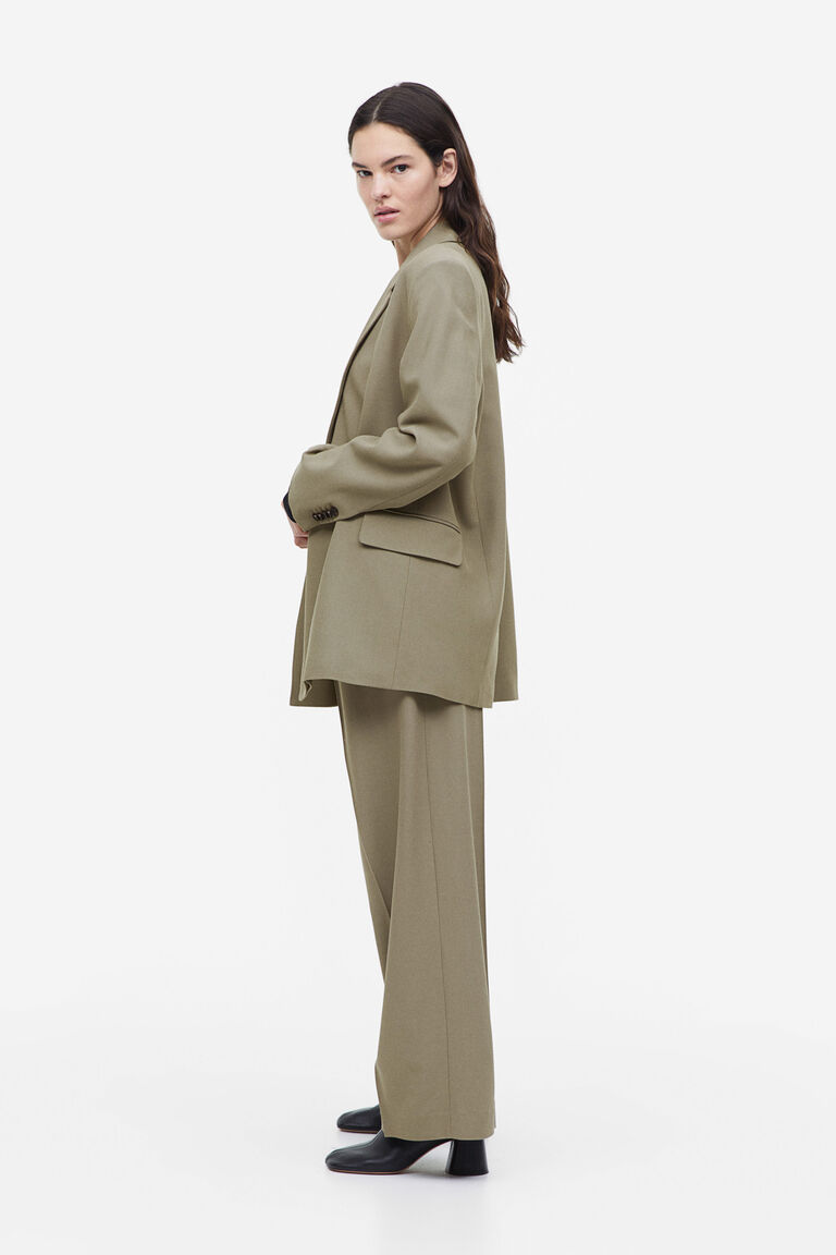 Tailored wool-blend trousers