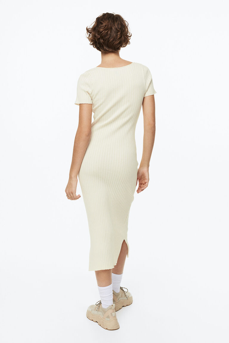 Rib-knit bodycon dress