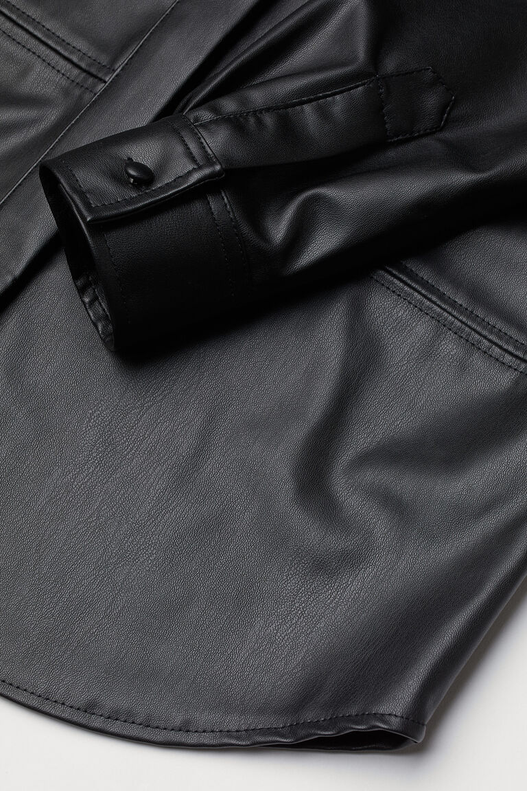 Imitation leather shirt