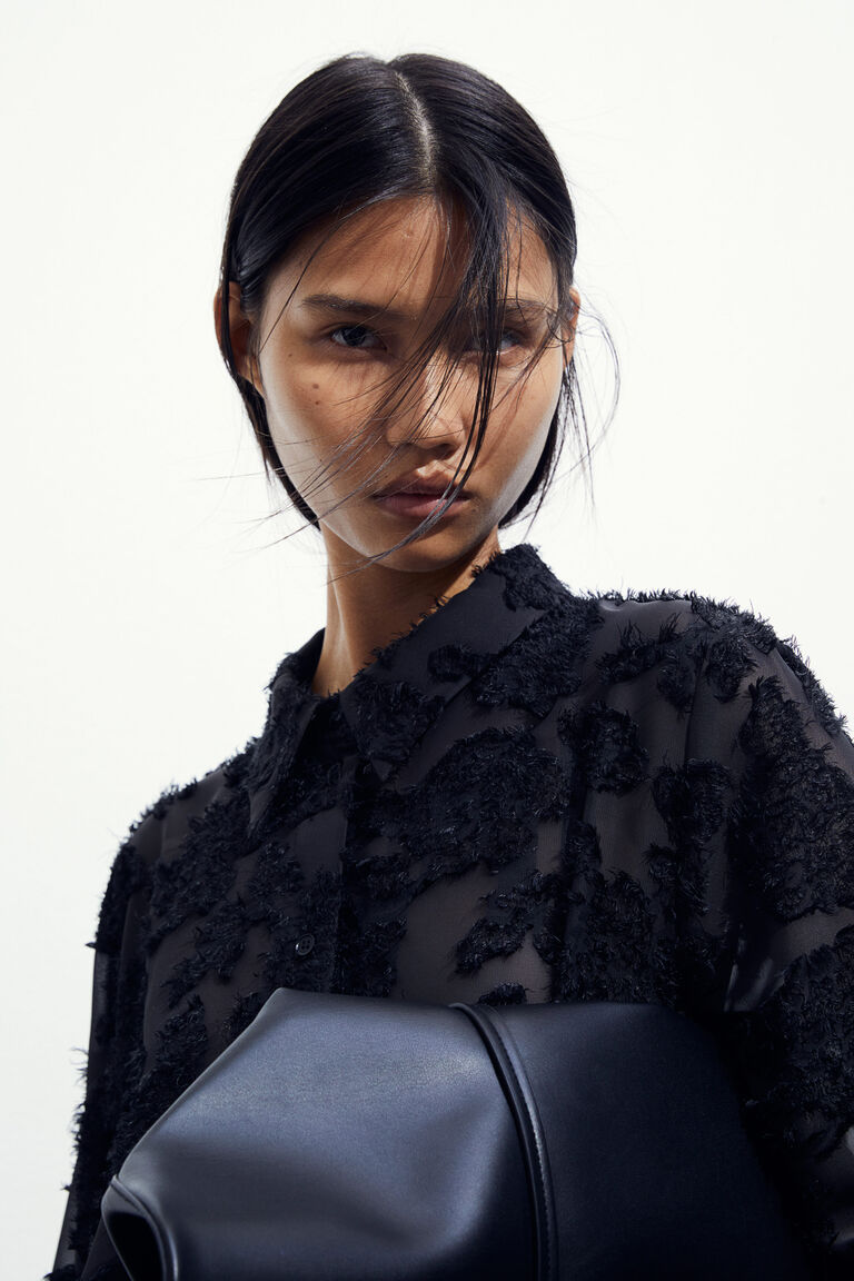 Textured-weave shirt