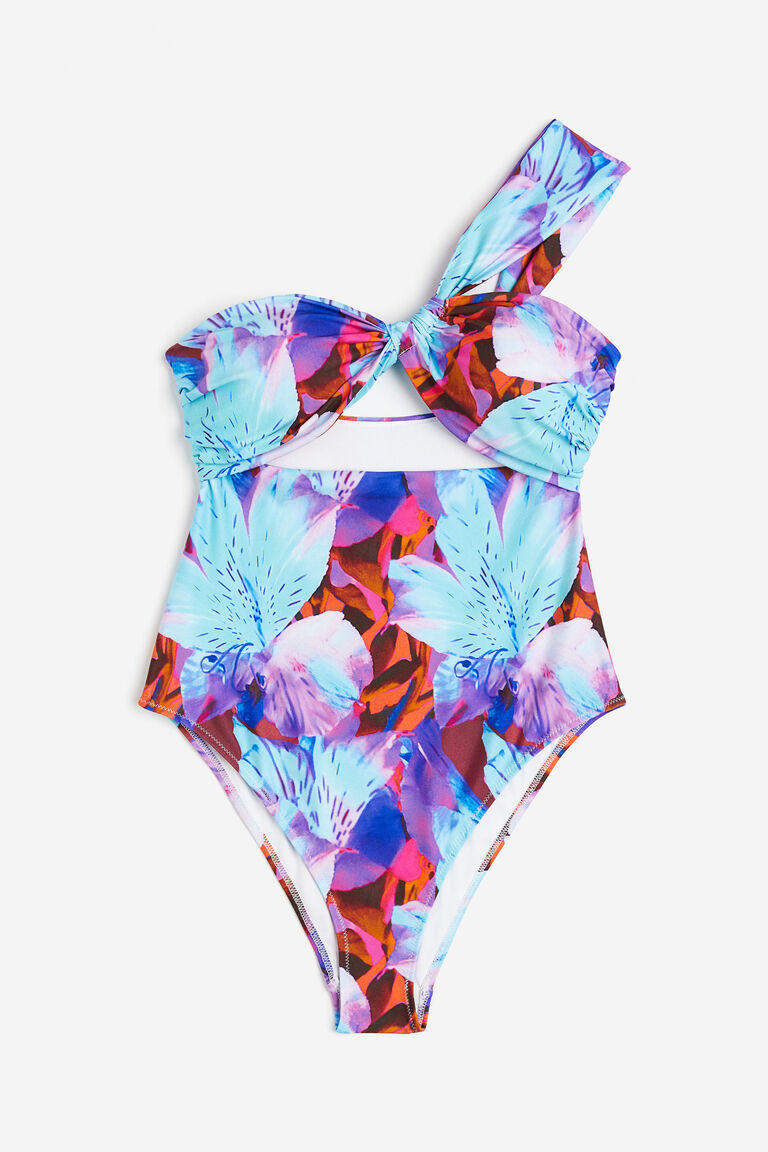 Padded-cup cut-out swimsuit