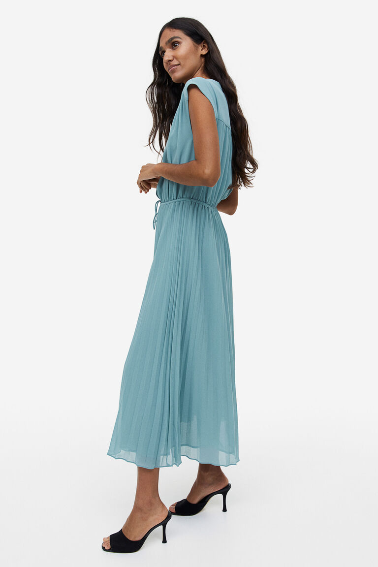 Pleated chiffon dress