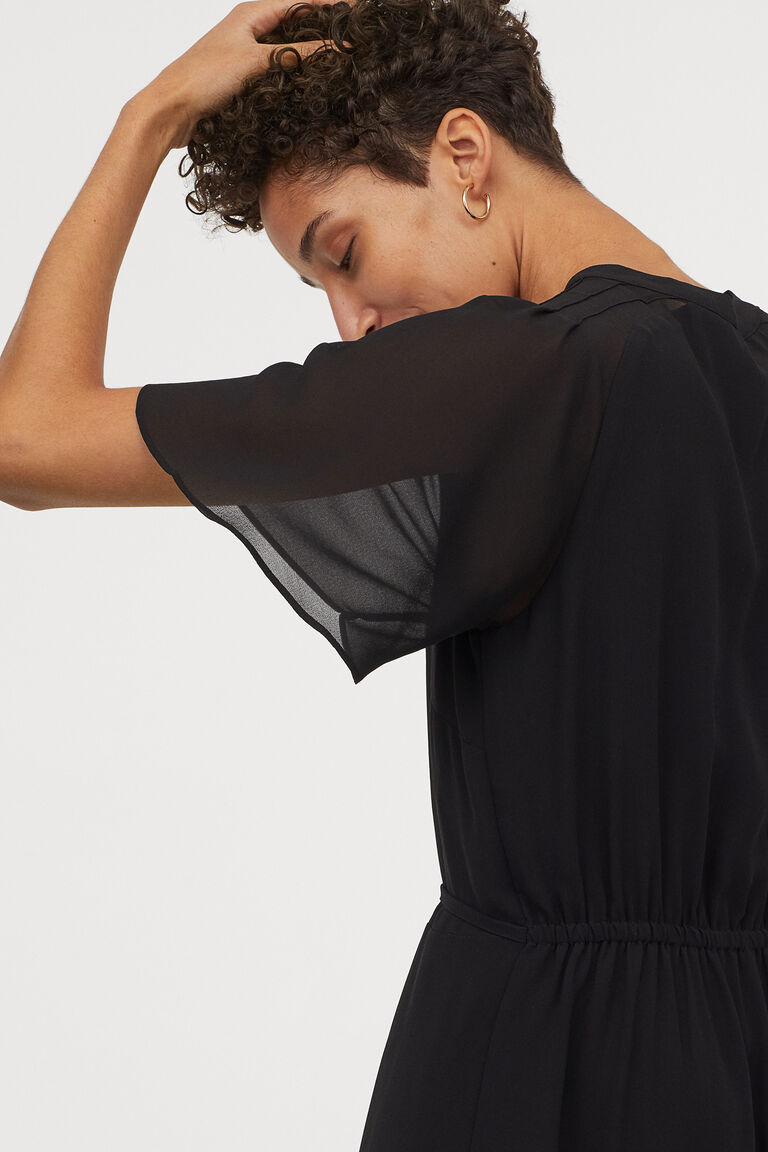 Pin-tuck-detail dress