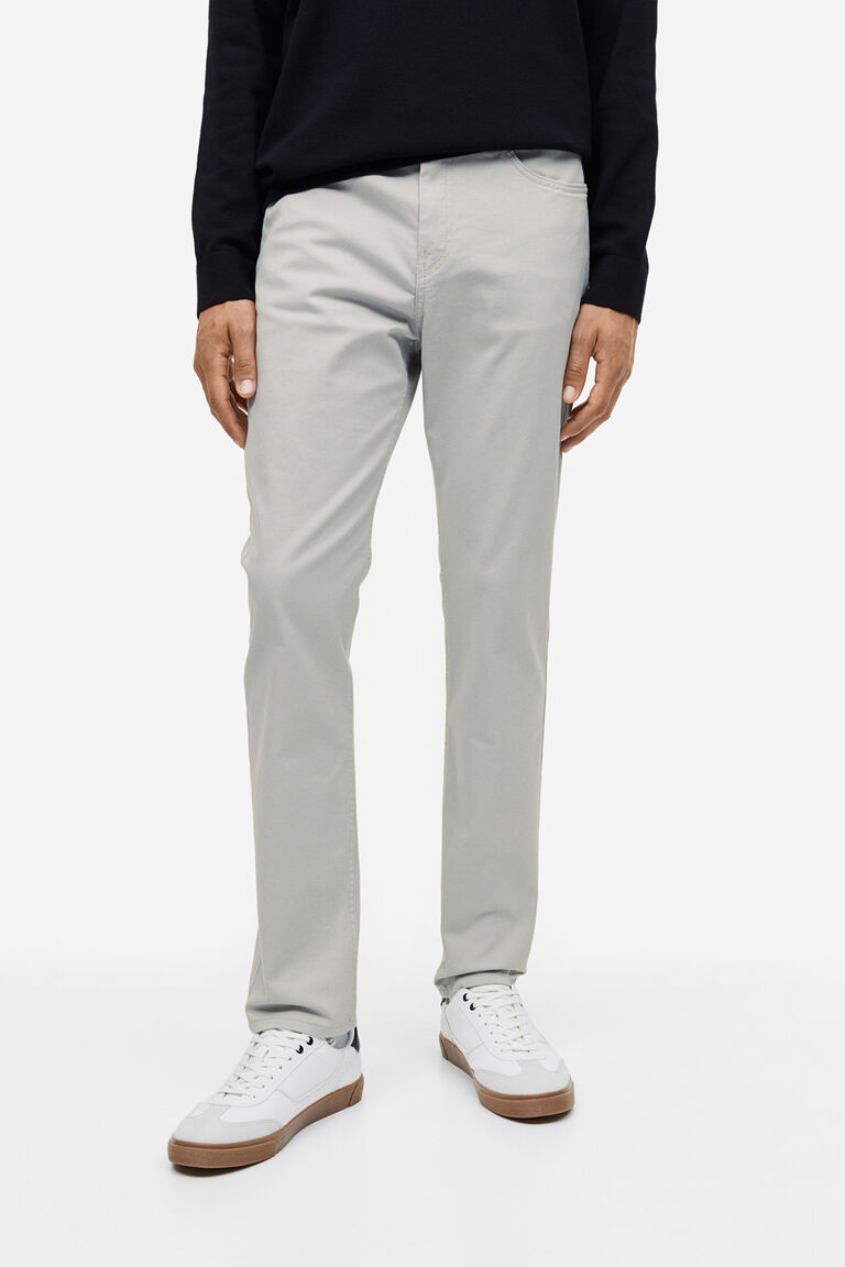 Slim Fit Cotton twill trousers