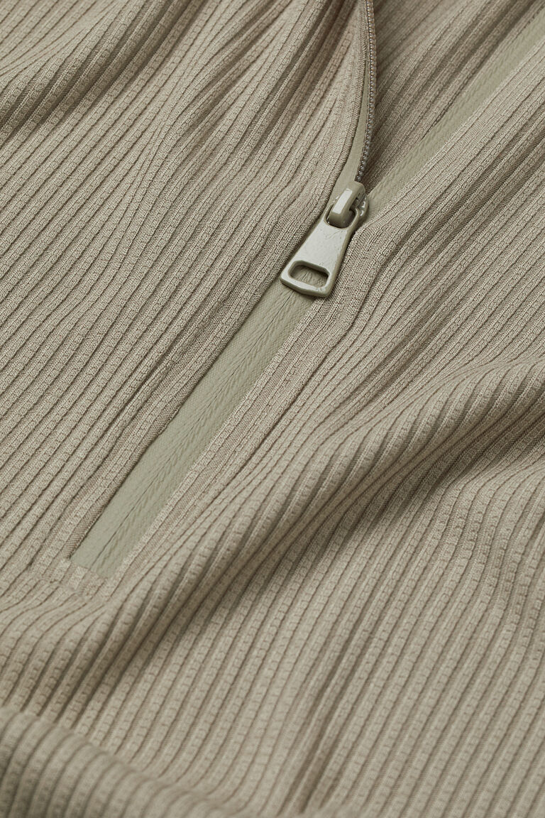 Collared ribbed top