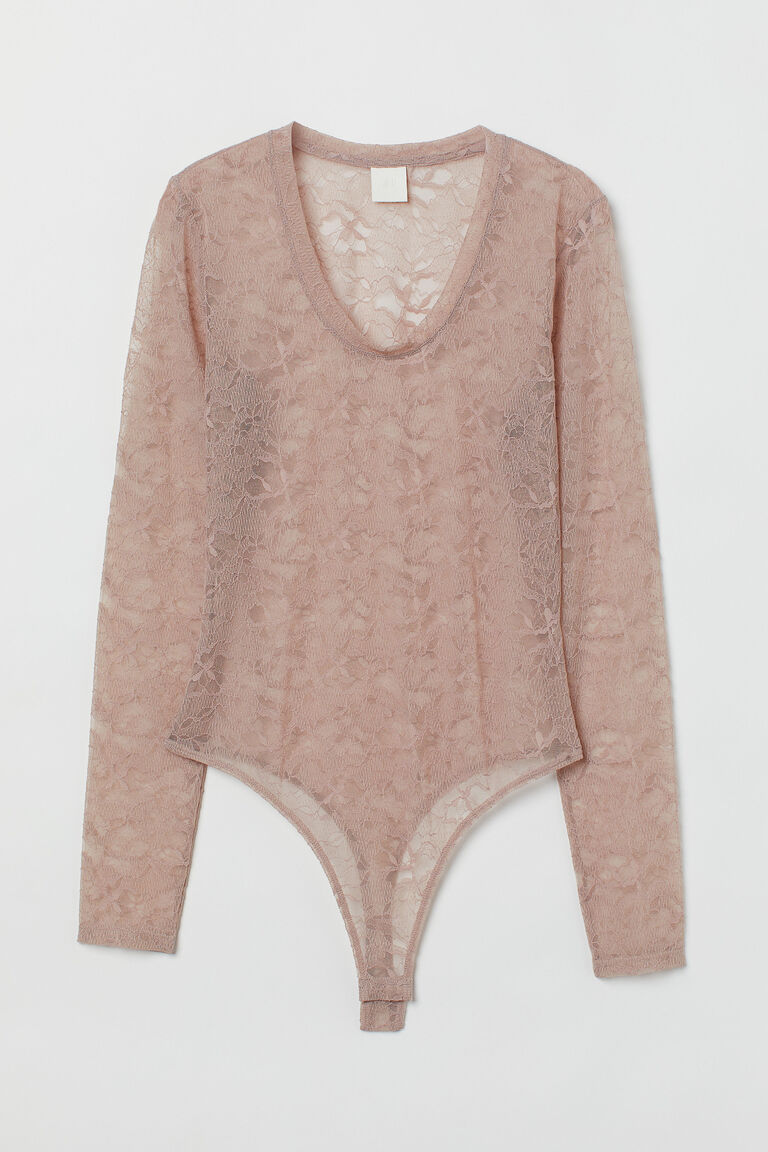 Low-necked lace body
