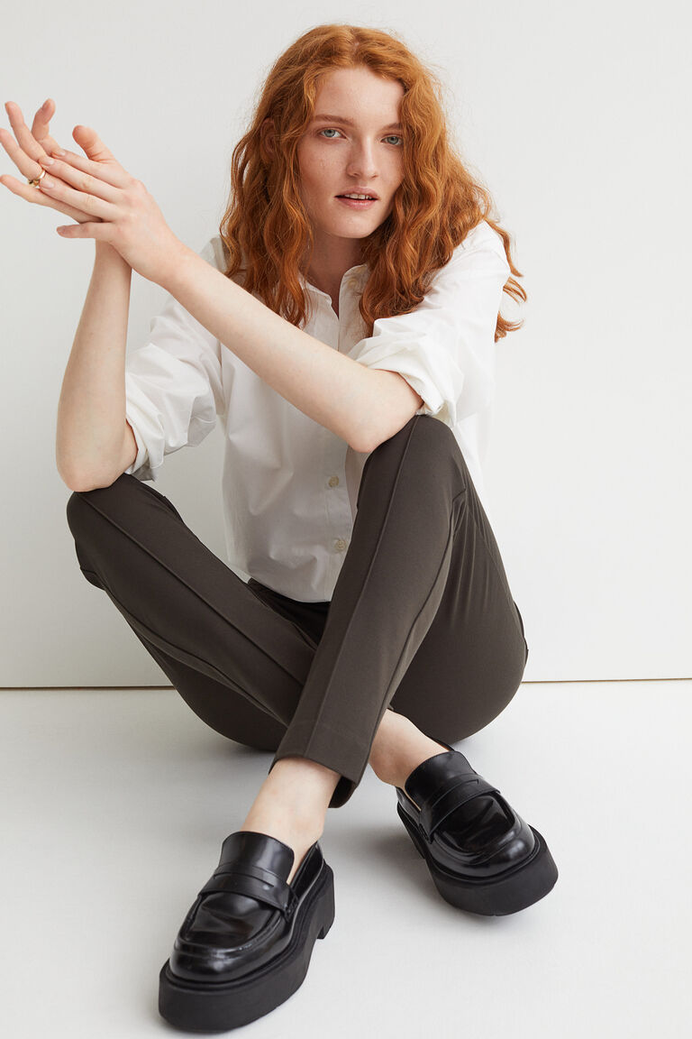 Crease-front leggings
