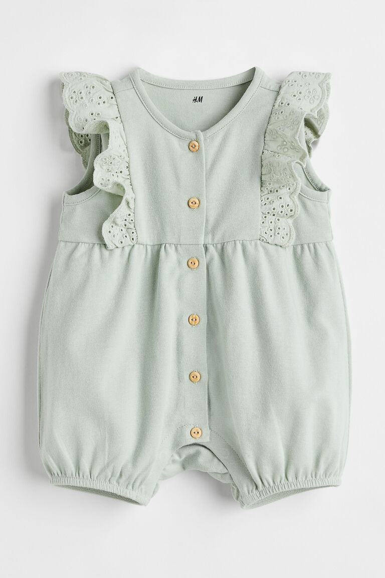 Flounce-trimmed romper suit
