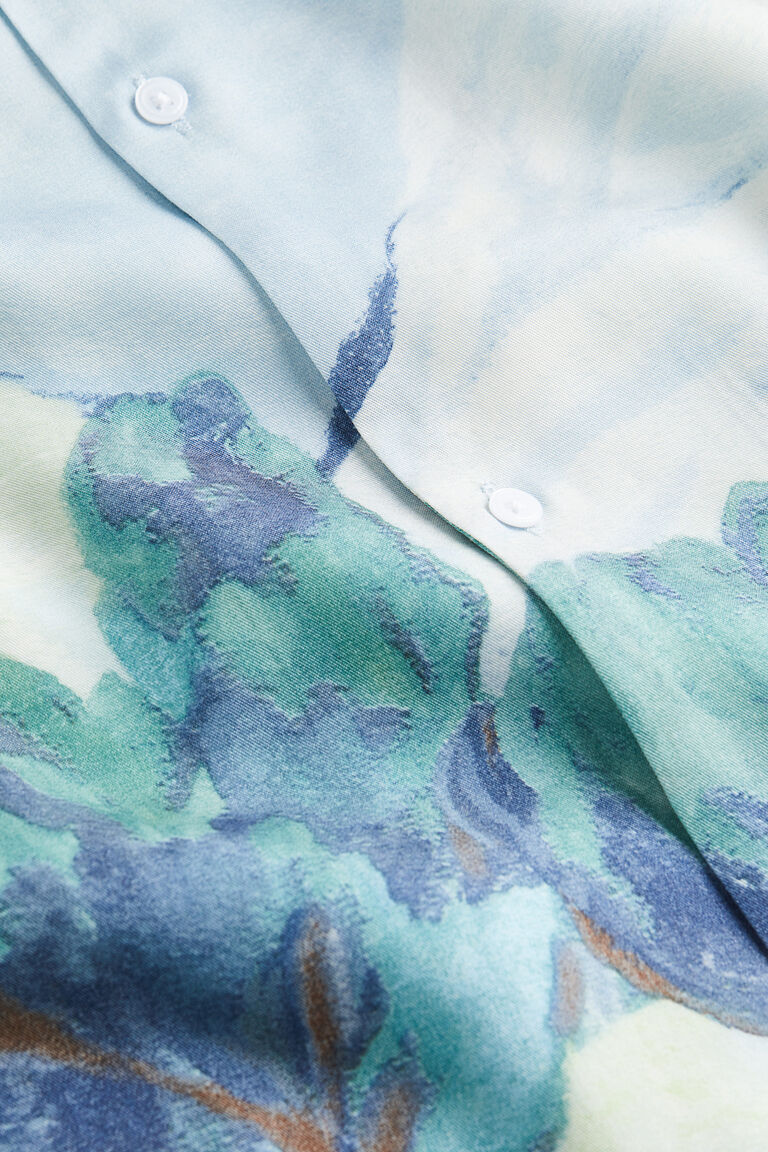 Regular Fit Short-sleeved lyocell shirt