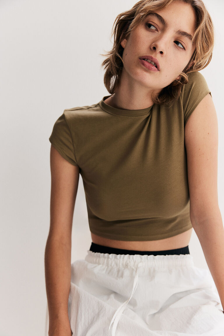 Cropped cotton top
