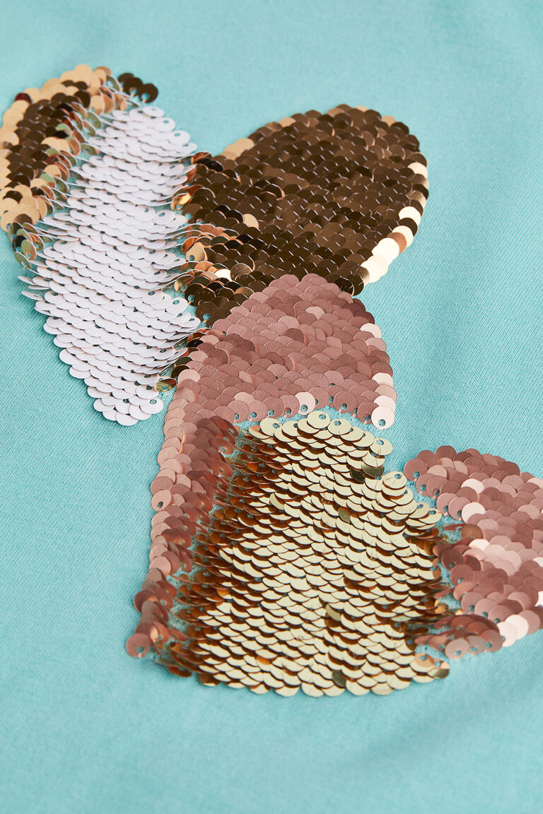 Reversible sequin-motif T-shirt