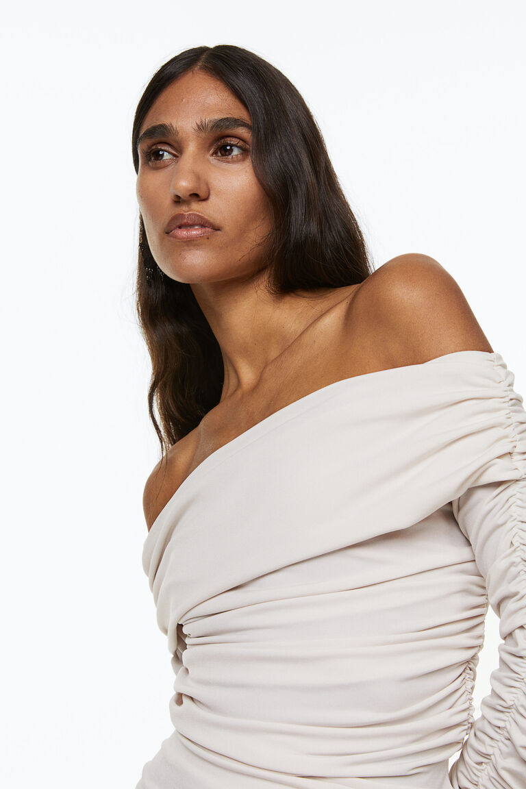Draped off-the-shoulder top