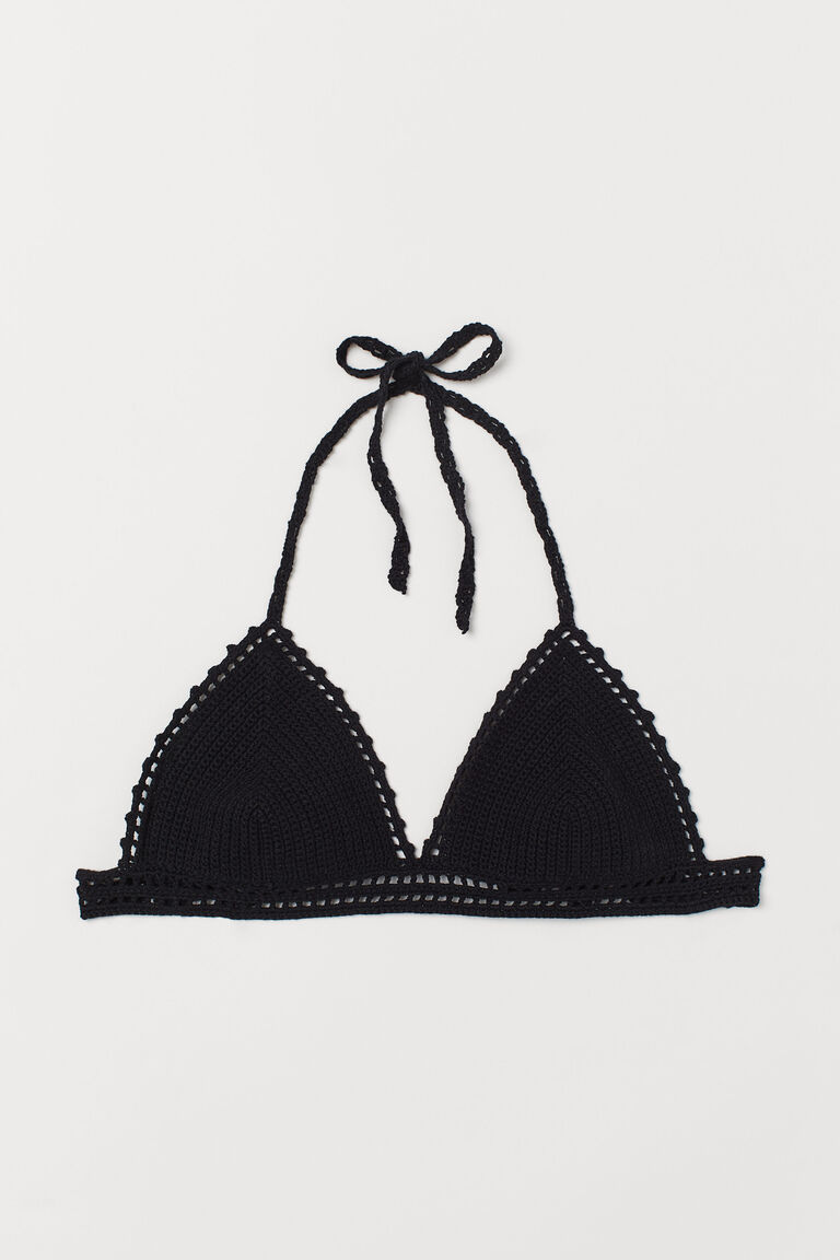 Knitted triangle bra