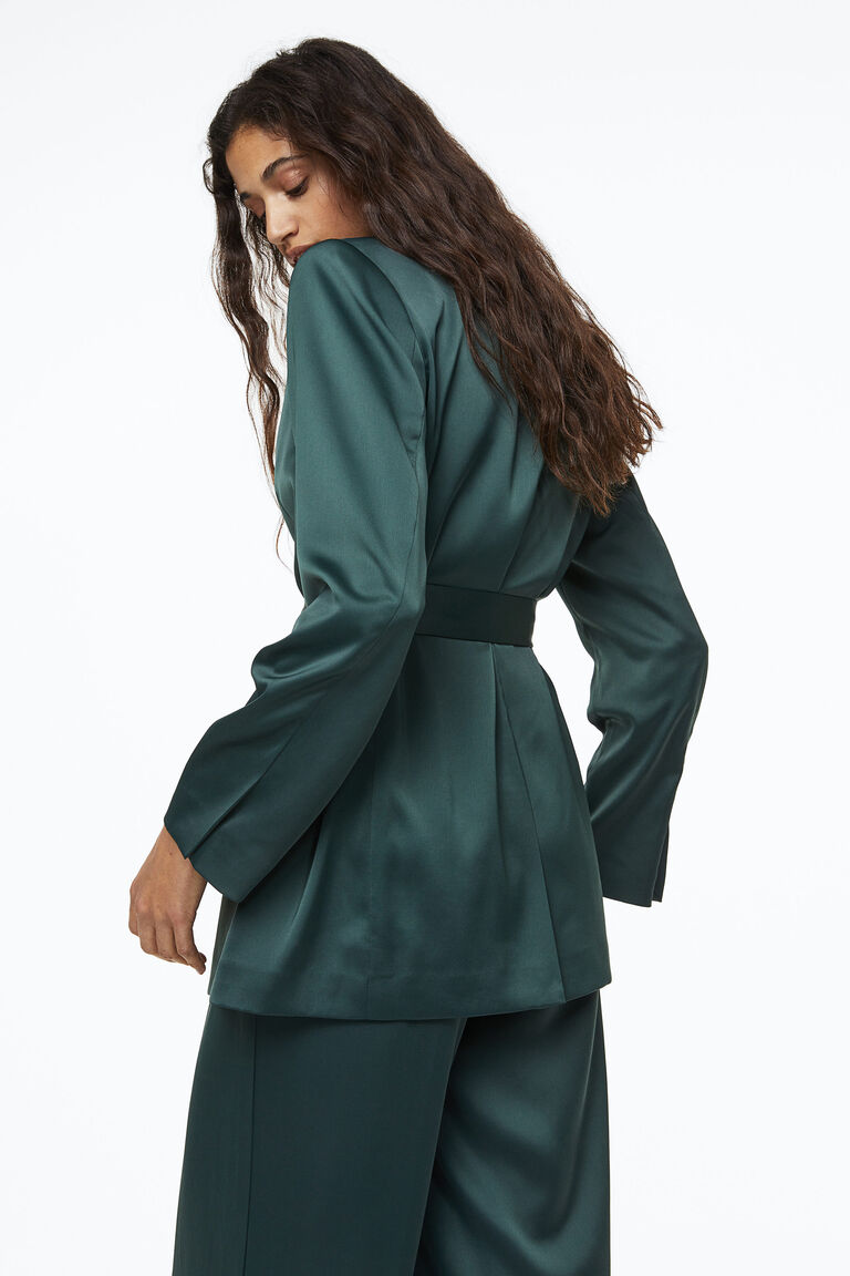 Tie-belt blazer