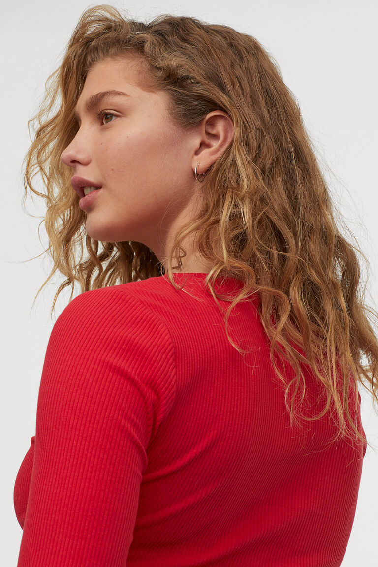 Drawstring jersey top