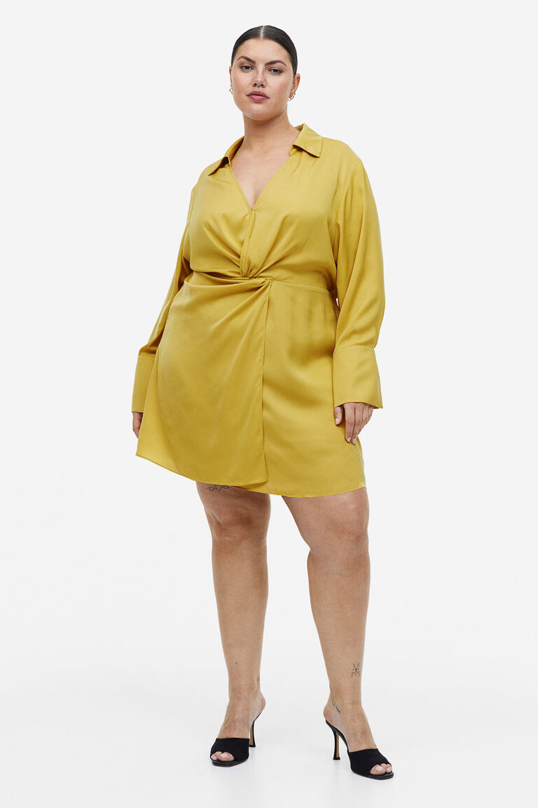 Twist-detail shirt dress