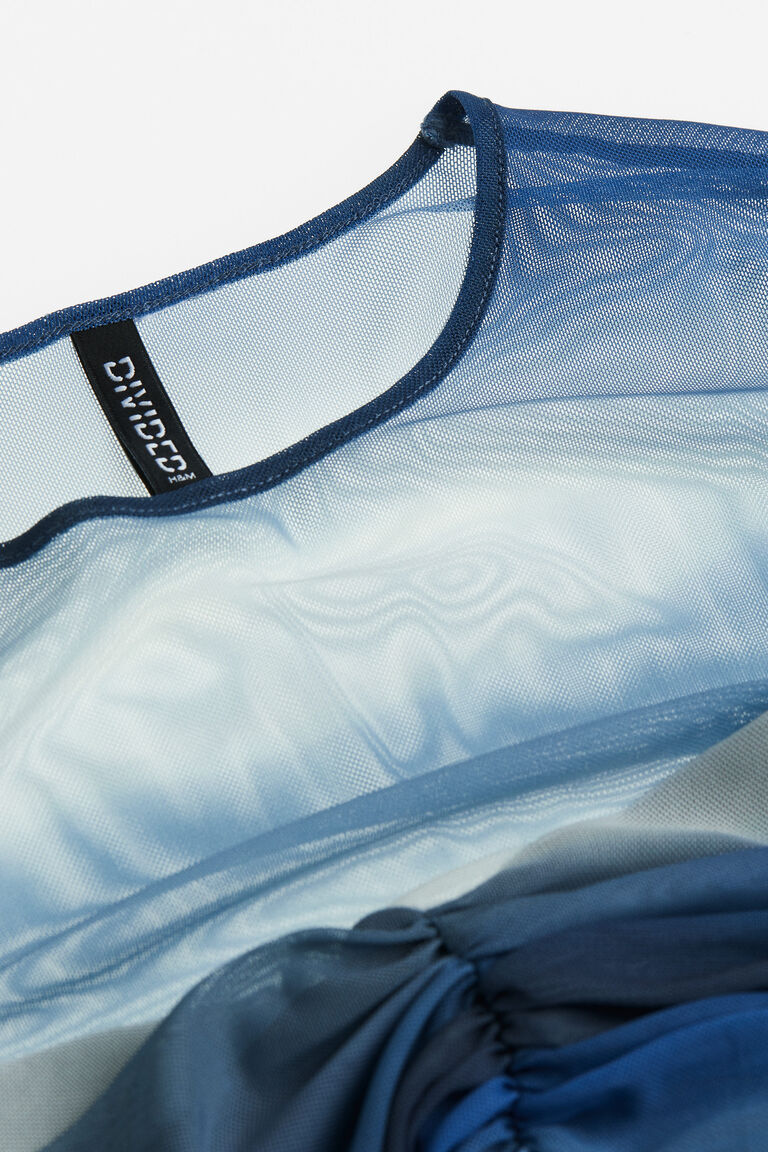 Gathered mesh crop top