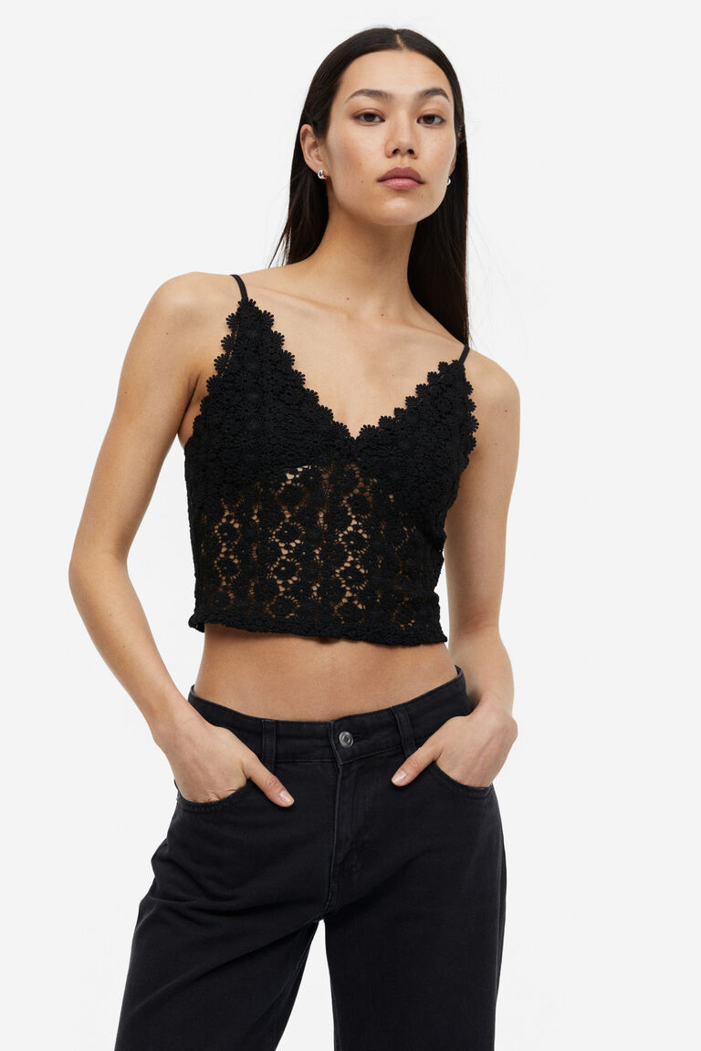 Cropped lace top