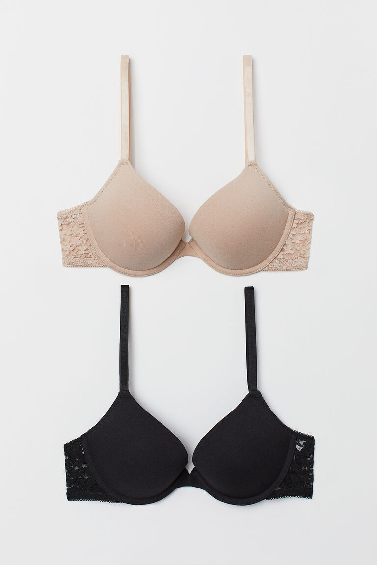 2-pack cotton push-up bras