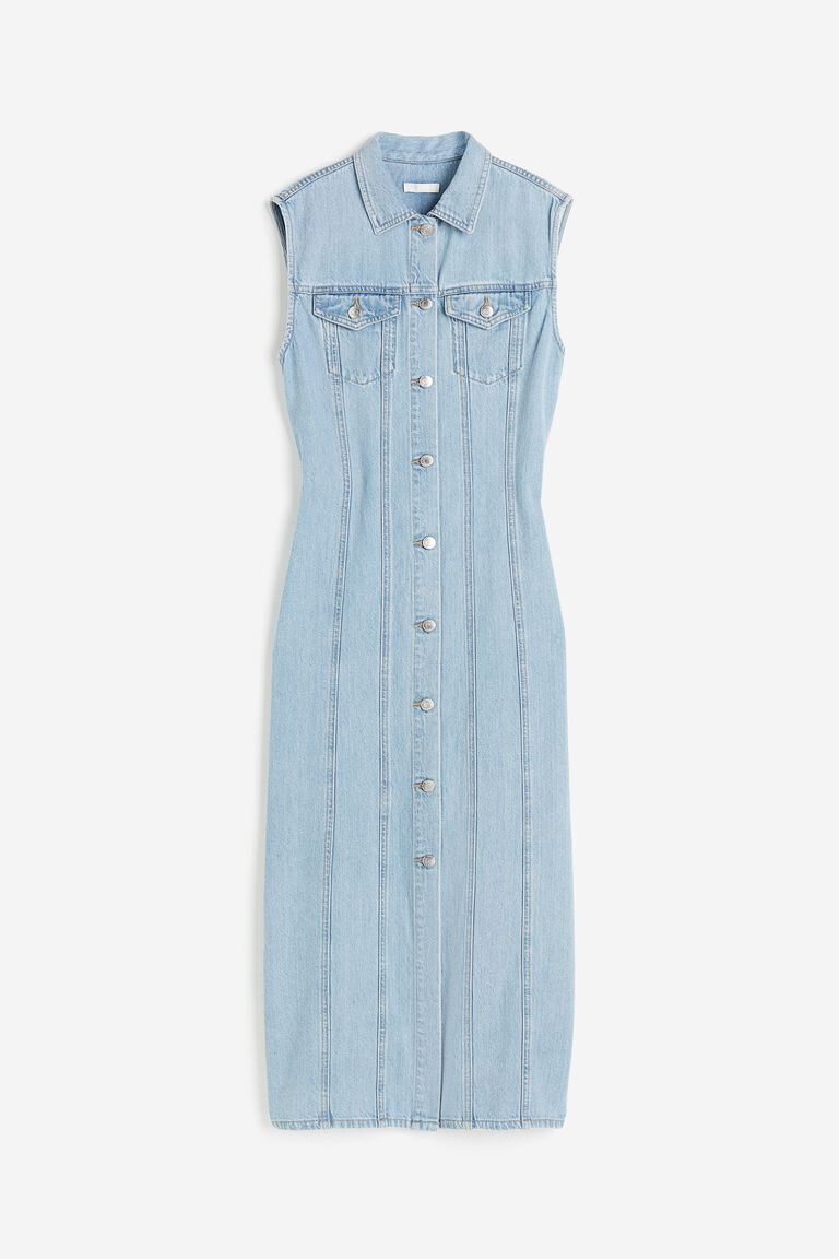 Sleeveless denim dress