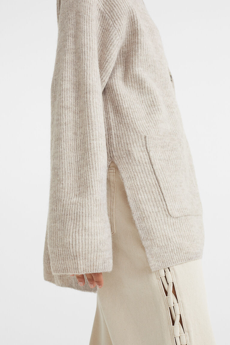 Rib-knit cardigan