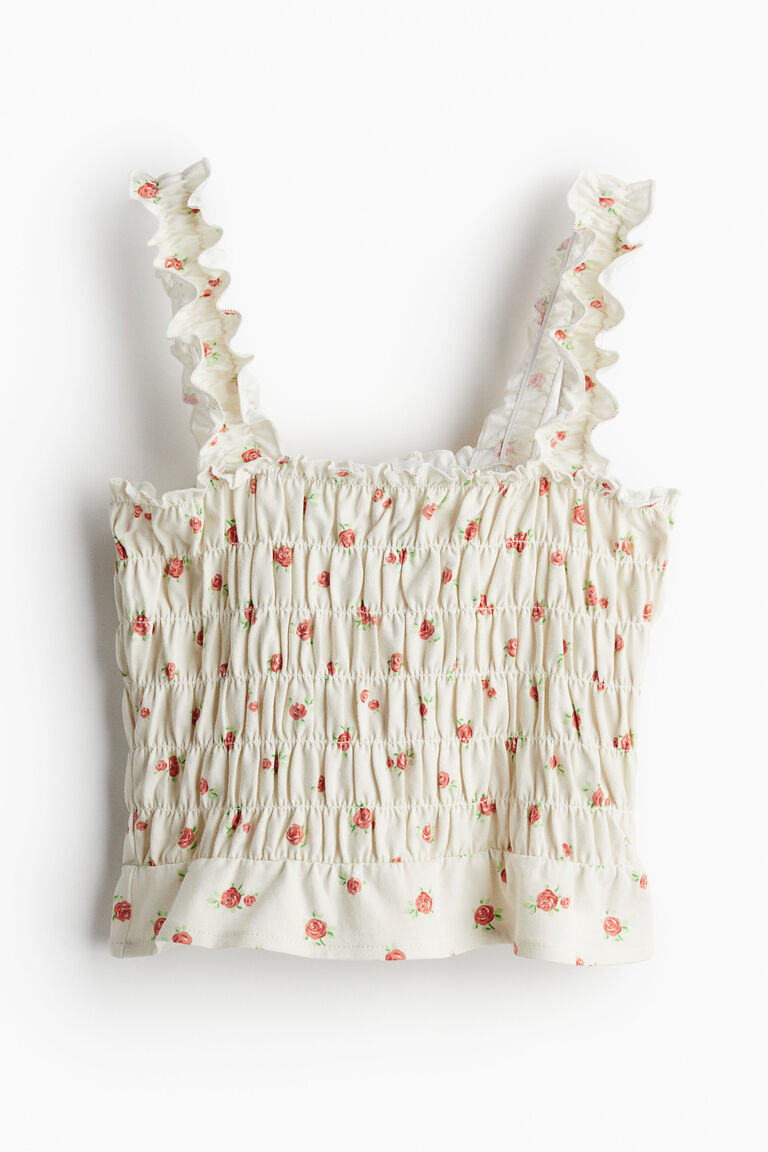 Cropped smocked top