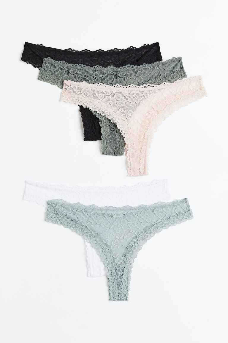 5-pack lace Brazilian briefs